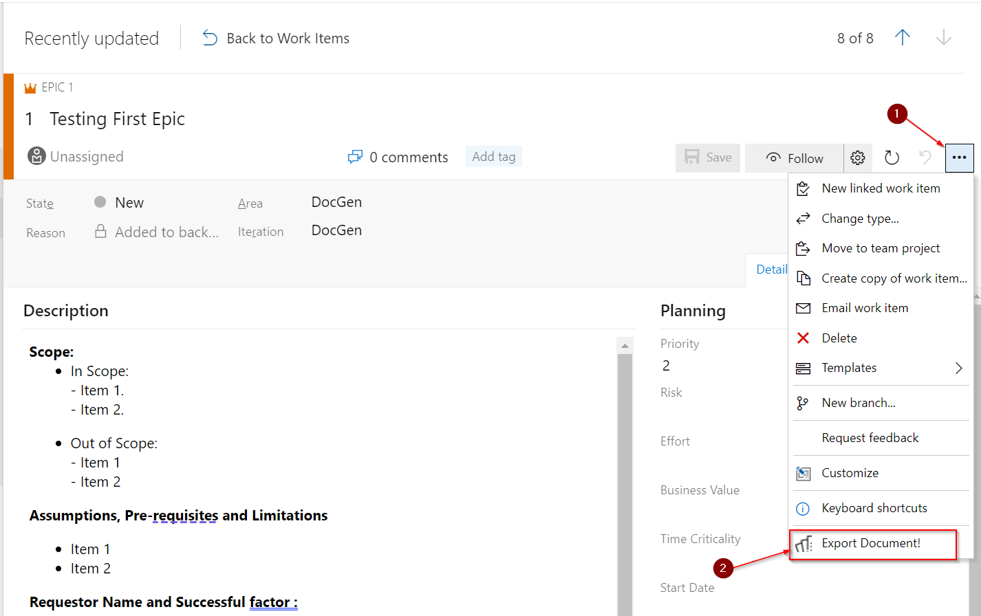 Export WorkItems as Document - Visual Studio Marketplace